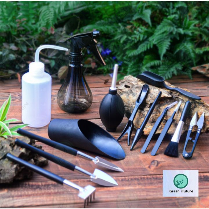 BLACK EDITION Gardening Tool Set 多肉工具 Terrarium Succulent Plants DIY ...