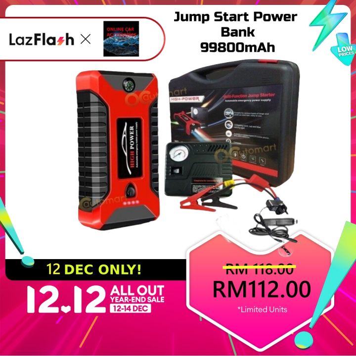 99800mAh High Power Car Powerbank Jumper Jump Starter Jump Start Car ...