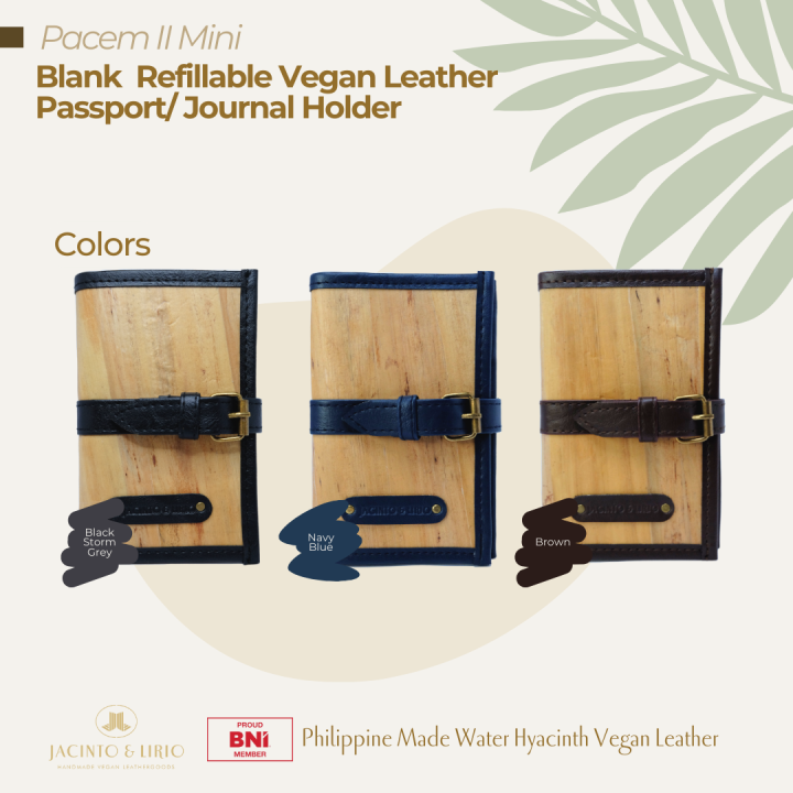 Jacinto & Lirio PACEM II MINI Pocket Leather Binder Refillable Journal Notebook Passport Holder ...