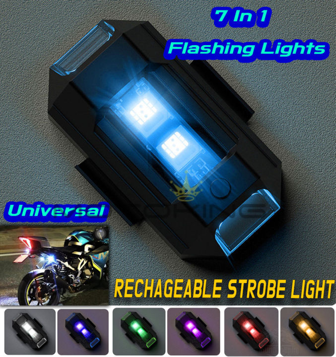 M King⭐7 IN 1 Rechargeable STROBE LIGHT Universal motorcycle bikes modified drones night flight ...