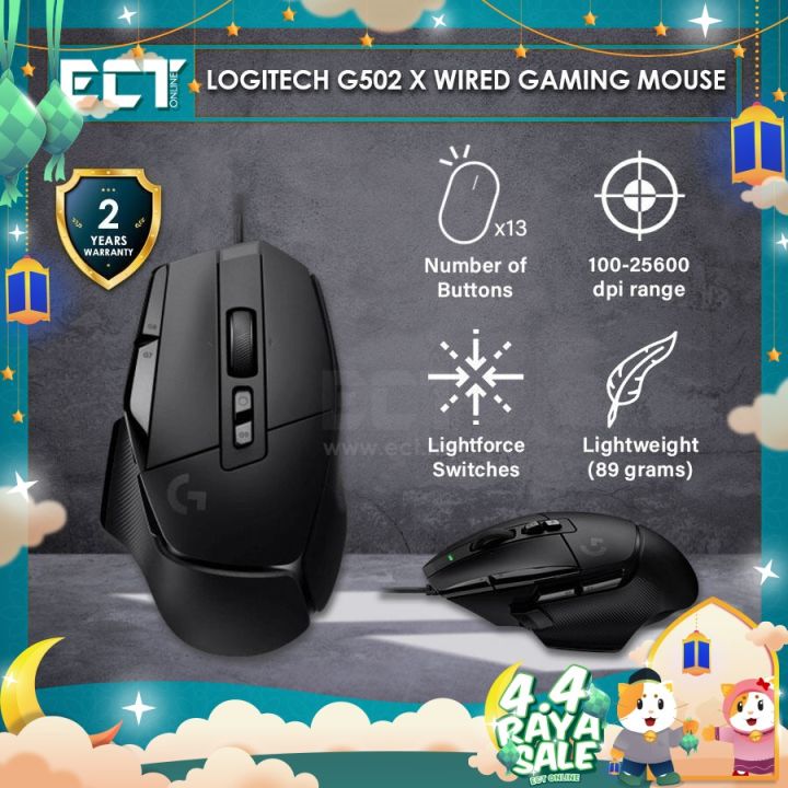 Logitech G502 X Wired Gaming Mouse (Black / White) | Lazada