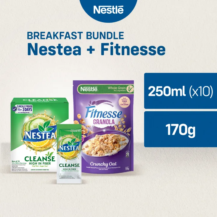 Nestea Cleanse Powedered Green Tea 250 mL + Fitness Granola Crunchy Oat ...