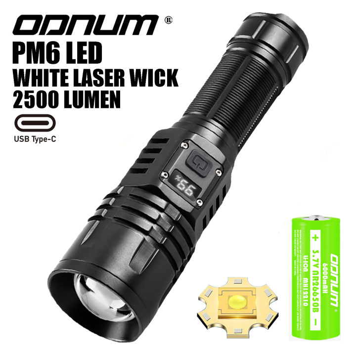 ODNUM laser flashlight strong light long-range Type-C charging high ...