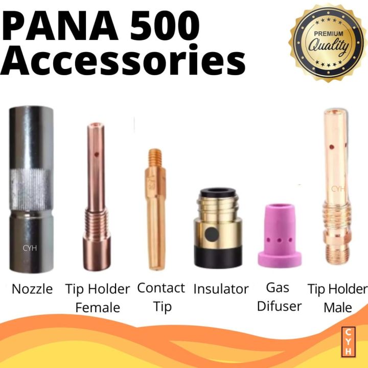 MIG PANA 500 Nozzle/ Tip Holder / Contact Tip /Insulator Gad Difuser ...