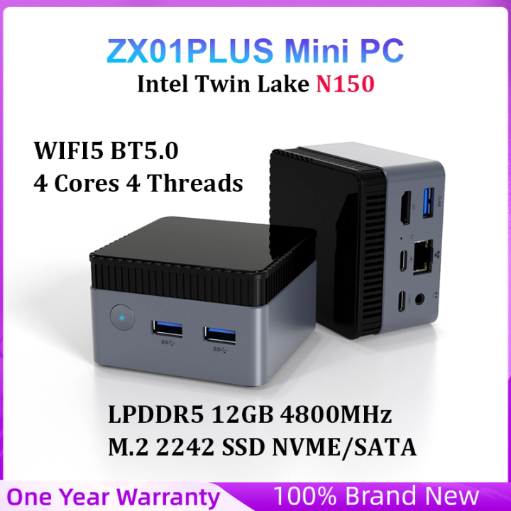 ZX01 PLUS Intel N150 Pocket Mini PC Onboard 12GB DDR5 4800MHz M.2 2242 ...