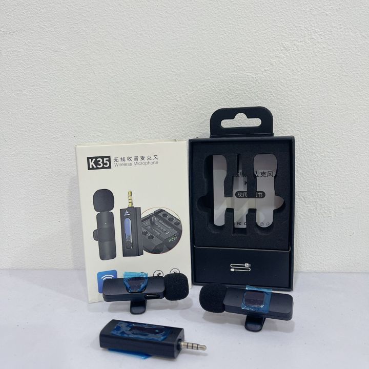 CLIP ON MICROPHONE K35 MICROPHONE WIRELESS USB / MIC YOUTUBER BLUETOOTH plus pack | Lazada Indonesia