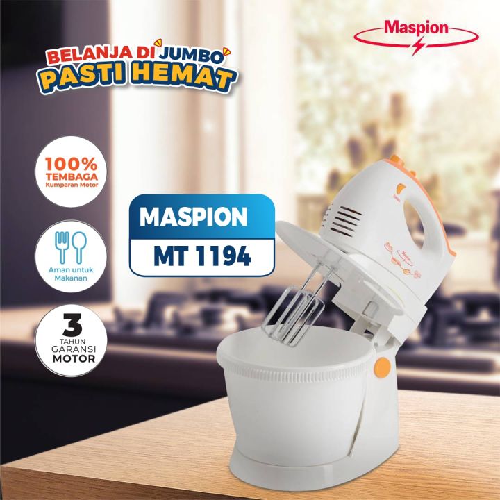 Maspion Mixer MT-1194 MT1194 Stand Mixer Turbo Speed Kapasitas 2 LITER ...