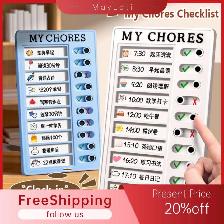 MAYLATI Plastic My Chores Checklist Detachable Reusable Daily Planner Memo Multi Purpose My ...