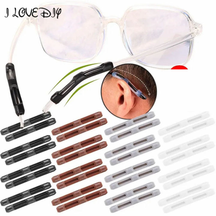 1Pair Silicone Anti Slip Ear Hook Soft Sleeve Elastic Comfort Glasses ...