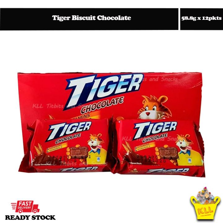 Tiger Biscuit Chocolate Flavoured 12pkts x 53.20g (New Weight) | Lazada