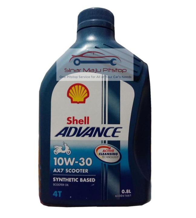 Shell Advance AX7 SCOOTER 10W-30 Synthetic 4T Oli Motor Matic 0.8 LITER ...