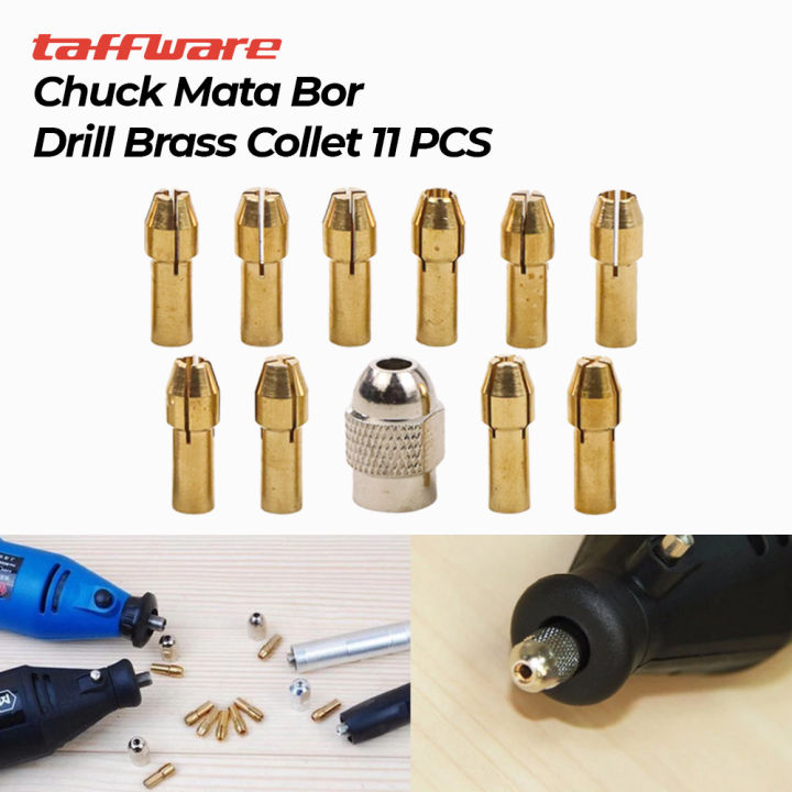 Mata Bor Drill Brass Collet 11 PCS untuk menjebit mata bor. Tersedia 11 ...