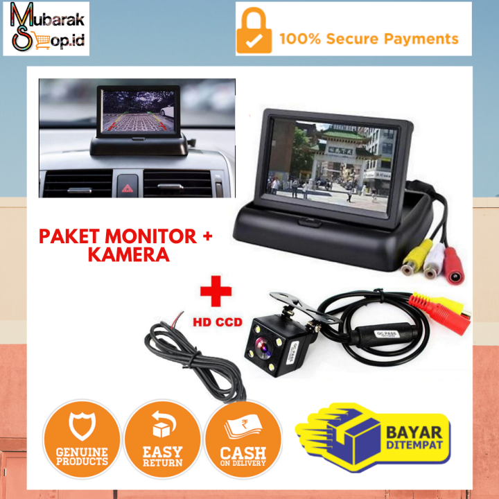 PAKET LCD Monitor lipat 4,3 inch / Monitor Camera parkir - LIPAT + Kamera Mundur CCD | Lazada ...