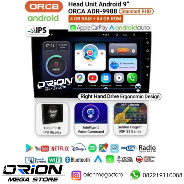 Head Unit ORCA 9 inch ANDROID ORCA RAM 4 GB + 128 GB ROM ANDROID ORCA ...