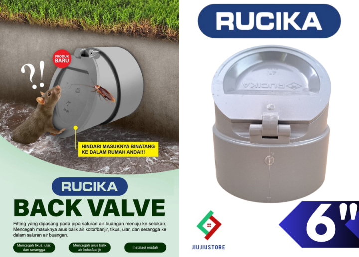 BACK FLOW VALVE 6" TUTUP ANTITIKUS RUCIKA 6 INCH BACK FLOW 6" RUCIKA ...
