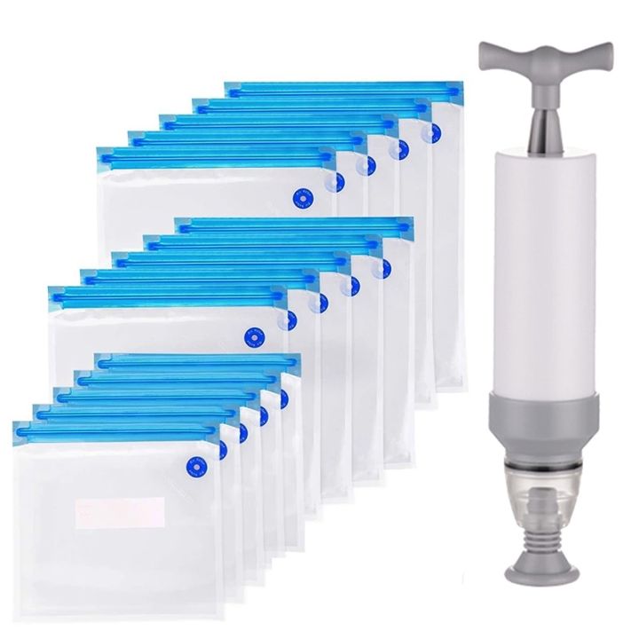 10pcs Reusable Food Vacuum Sealed bag Kitchen Freezer Food Storage Bags ...