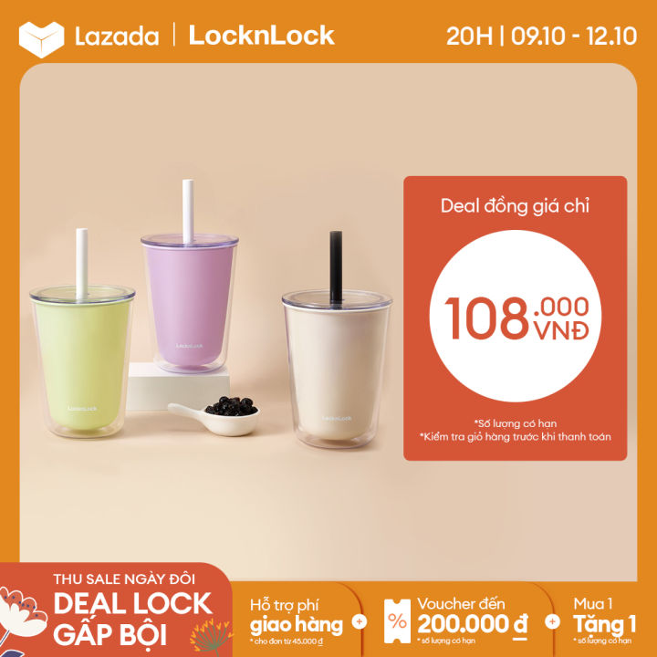 Ly nhựa 2 lớp uống trà sữa Lock&Lock Bubble Tea Cold Cup HAP529 - 3 màu ...