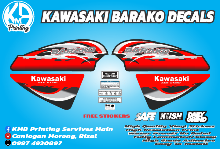 Kawasaki Barako 2 Tank Sticker Decals | Lazada PH