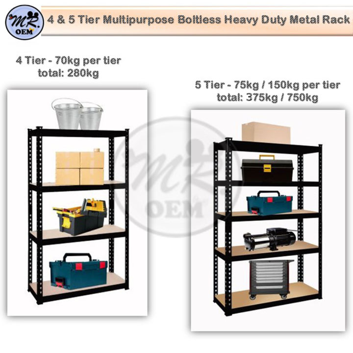 MR OEM 4 Tier / 5 Tier Multipurpose Boltless Heavy Duty Metal Rack ...