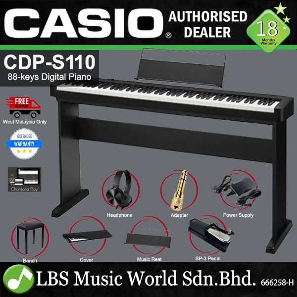 Casio CDP-S110 88 Keys Digital Piano Full Package with Piano Stand ...