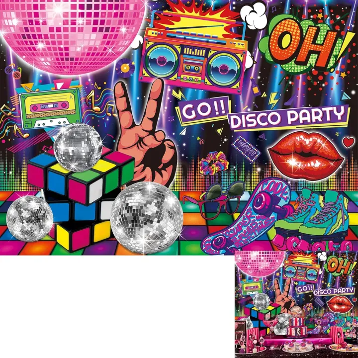 Disco Photography Backdrop 70s Party Backdrop Dancing Night Photography ...