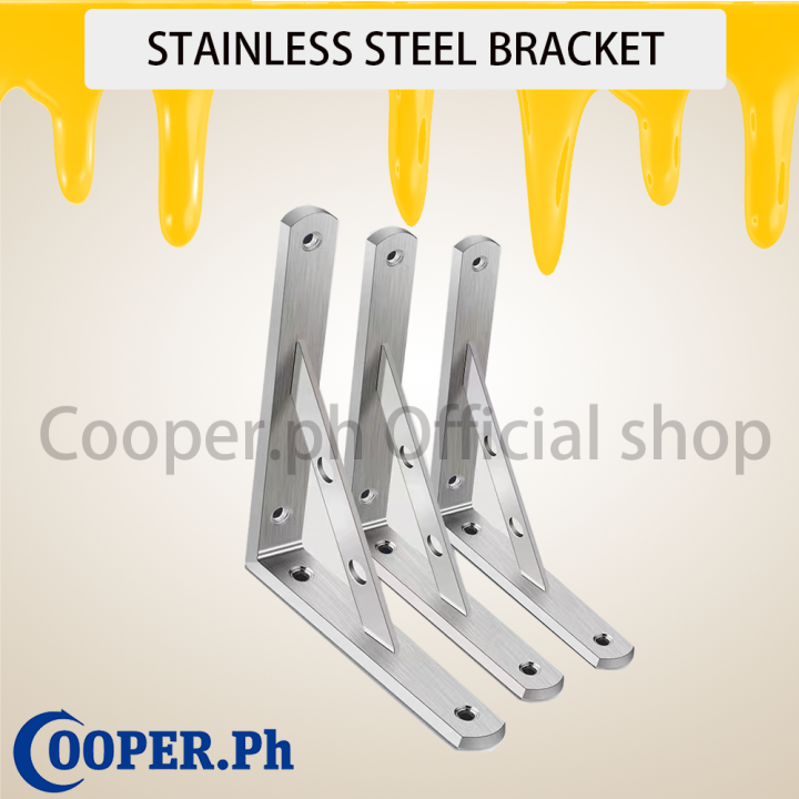 1 PAIR STAINLESS STEEL ANGLE BRACKET (SIZES; 6"/8"/10"/12"/14"/16 ...