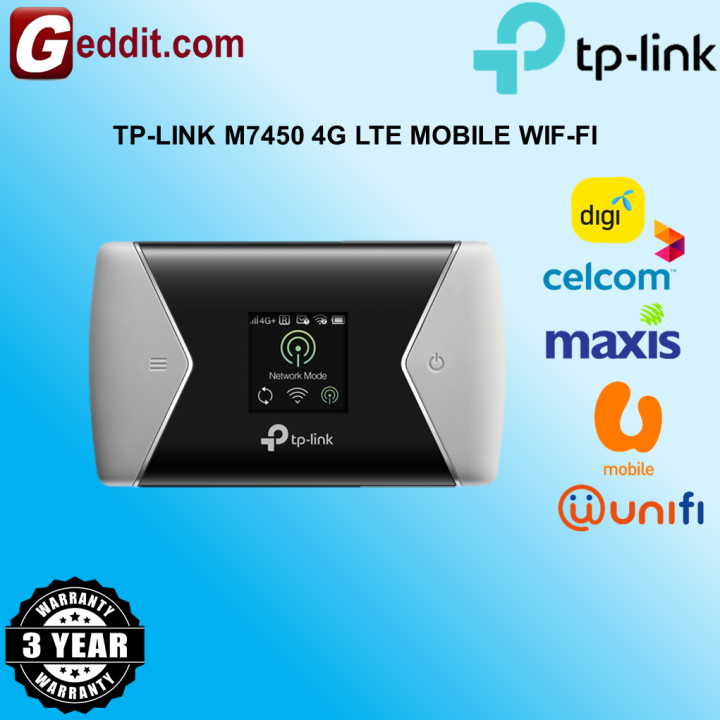 TP-LINK M7450 CAT6 AC1200 2.4 + 5Ghz WiFi 4G LTE Modem Router Wireless ...