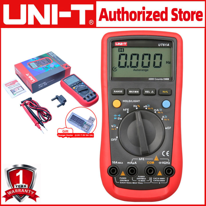 UNI-T UT61 Series Digital Multimeter True rms Auto Range UT61A UT61B AC DC Meter Data Hold ...