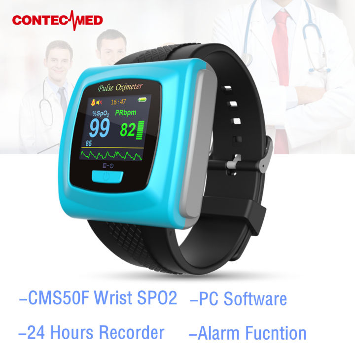 CONTECMED CMS50F Wrist Pulse Oximeter 24Hours Recorder SPO2 monitor ...