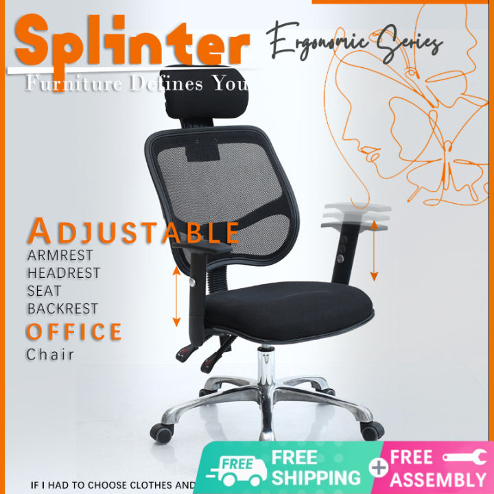SPLINTER OFFICIAL ★ ️*𝐒𝐆 𝐑𝐄𝐀𝐃𝐘 𝐒𝐓𝐎𝐂𝐊* Home Office Chair Ergonomic ...