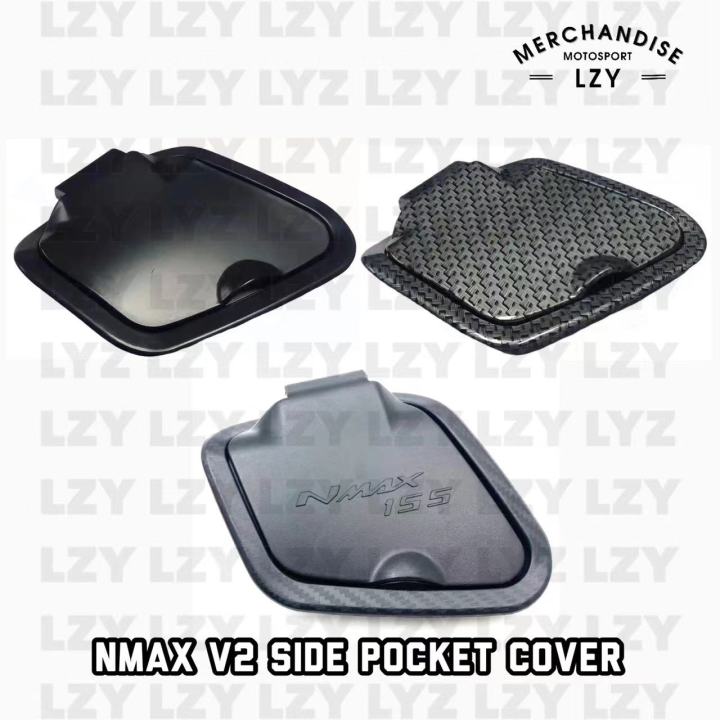 NMAX V2 Side Pocket Cover Compartment Cover Carbon Design With Logo ...