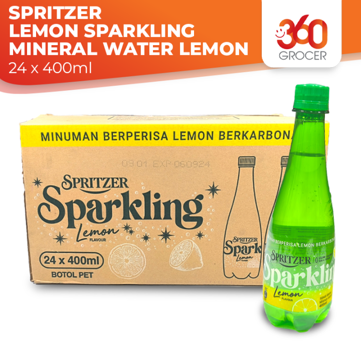 SPRITZER LEMON SPARKLING NATURAL MINERAL WATER LEMON - 24 x 400ML | Lazada