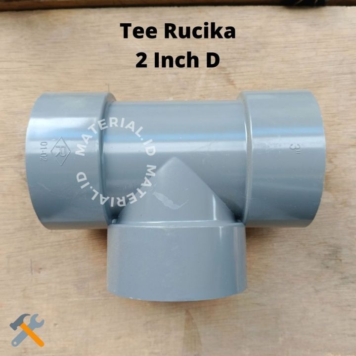 Tee 2" inch D / T 2 in D RUCIKA Sambungan Pipa Fitting Keni Sok Cabang 3 Peralon Pralon Paralon ...