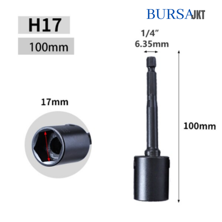 SOCK IMPACT ROTATABLE 30 DERAJAT H17 CR-MO HEX SHANK SOCKET EXTENTION ...