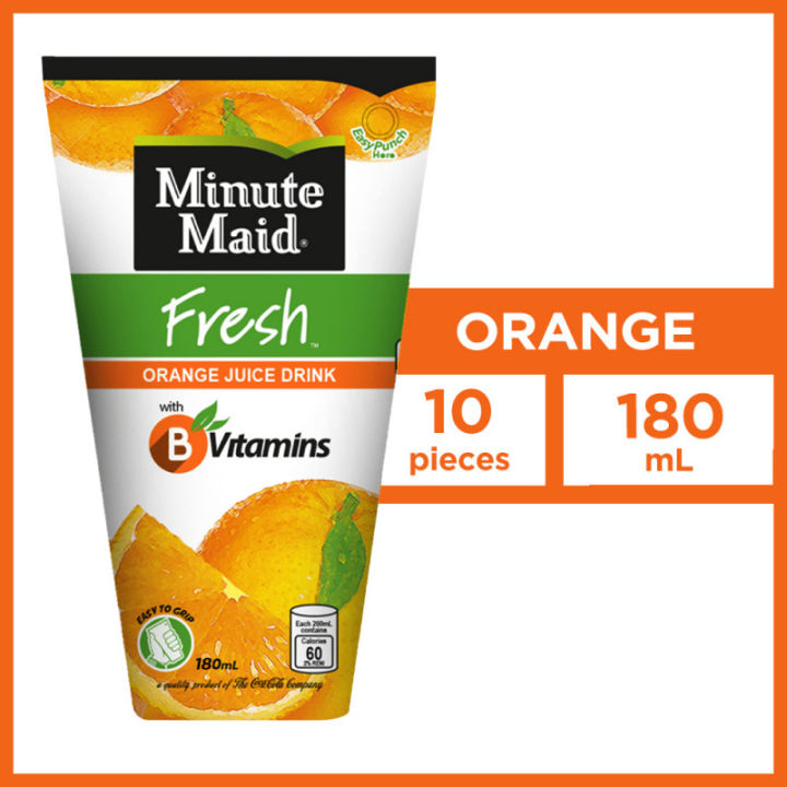Minute Maid Fresh Orange 180ml x 10 [Expiry Date:4/12/2024] | Lazada PH