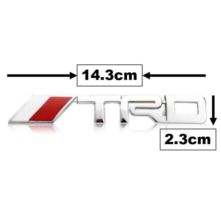 TRD Letter Silver White Red 3D Metal Alloy Emblem Sticker | Lazada PH