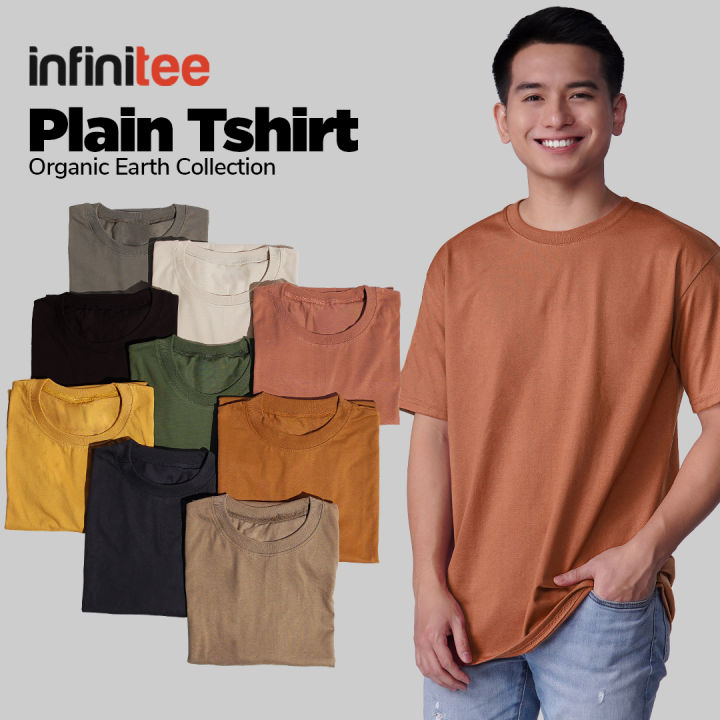 Infinitee Plain Tshirt Round Neck Cotton Shirt Organic Earth Colors ...