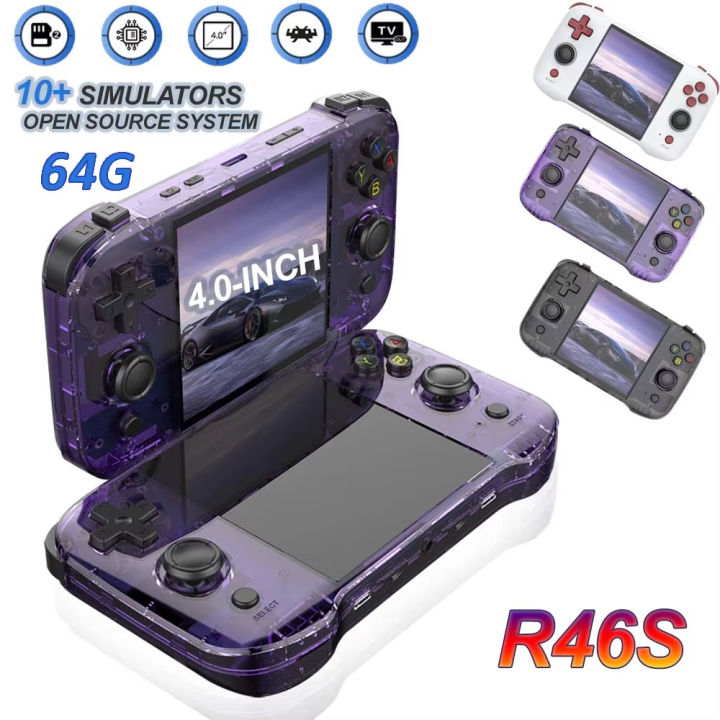 R46S Retro Handheld Game Console Linux System 128G 4.0Inch IPS Screen ...