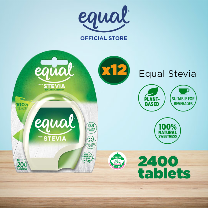 [Bundle of 12] Equal Stevia Sweetener Tablets (200 Tablets) | Lazada