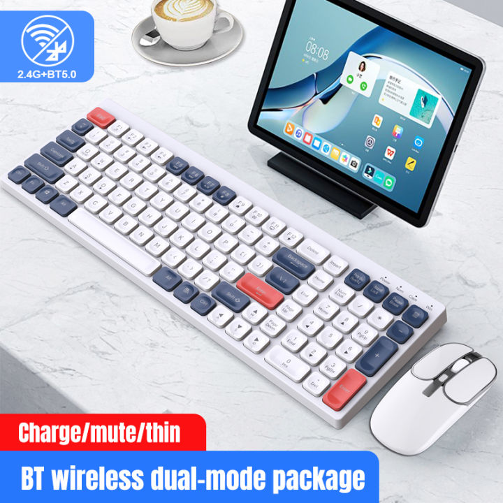 BK100 Wireless Keyboard and Mouse Set Mini Silent Type C Rechargeable ...
