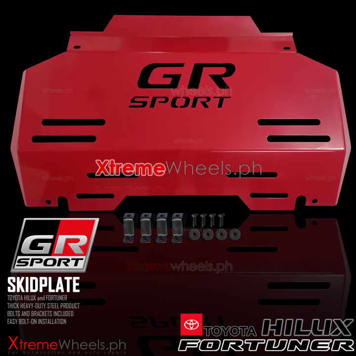 Toyota Fortuner / Hilux 2016 to 2026 Red GR-S Hard Steel Skidplate ...