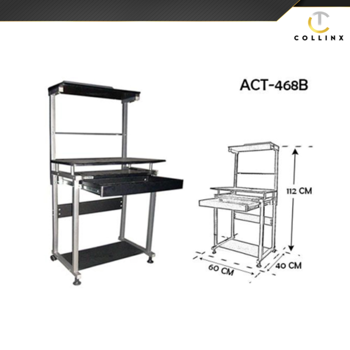 Computer Table with Printer Stand and Sliding Drawer ACT | Easy Setup ...