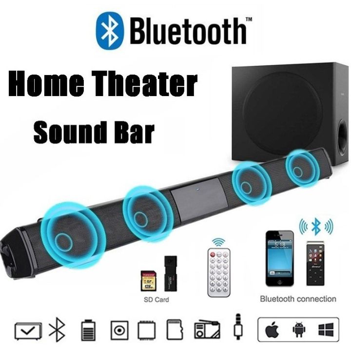 BS28B Wireless Bluetooth Soundbar TV Speaker Home Theater Subwoofer w ...