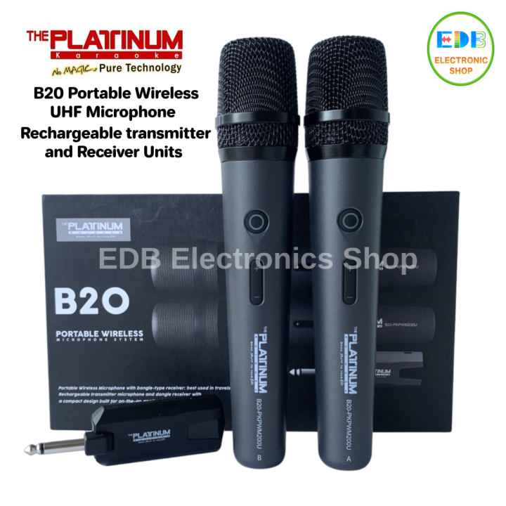 2023 The Platinum B20 Portable Wireless Microphone Rechargeable UHF ...