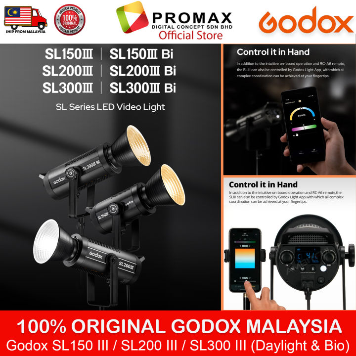 GODOX SL150III / SL200III / Daylight / Bi light Video Light Bowens ...