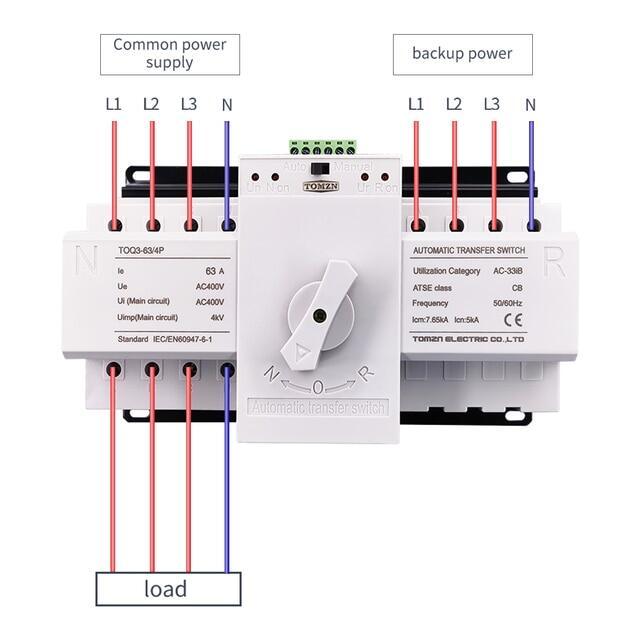 4P 63A 380V MCB Type Dual Power Automatic Transfer Switch ATS | Lazada