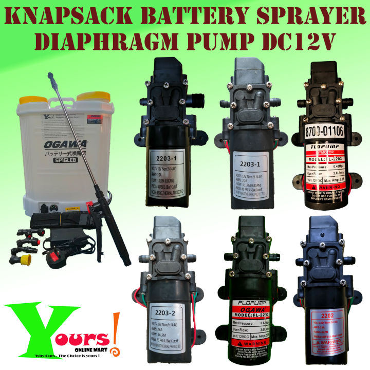 DC12V DIAPHRAGM PUMP BATTERY SPRAYER | Lazada