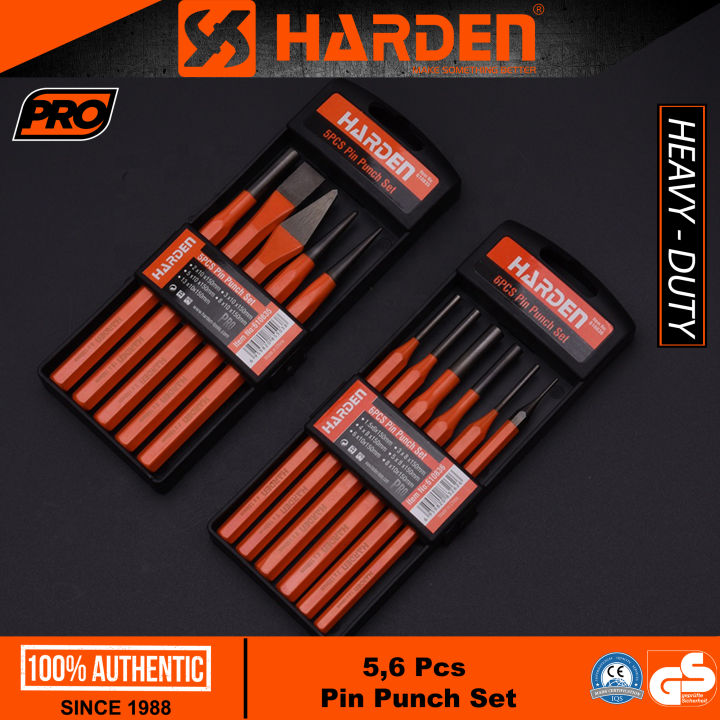 Harden 5,6 Pcs Pin Punch Set (PROFESSIONAL) Chisel tool Set | Lazada PH