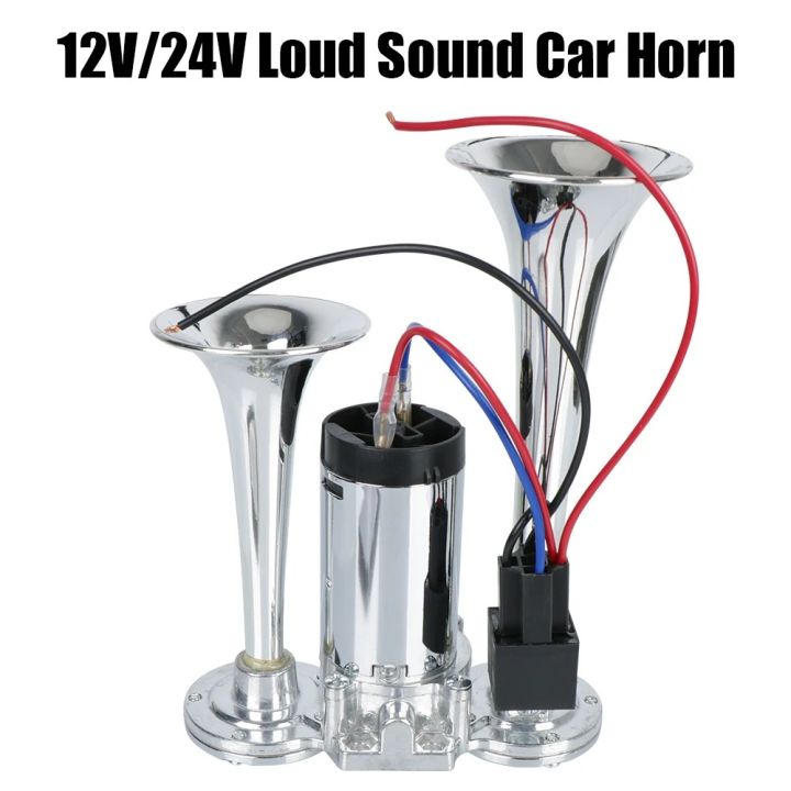 24V 12V car horn compressor pump trailer truck universal air horn ...