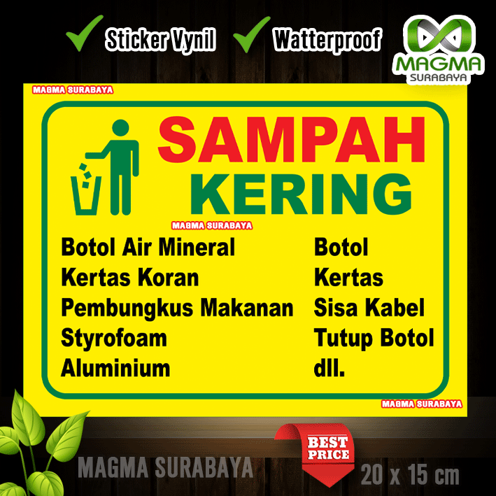 Stiker Sampah Kering | Lazada Indonesia